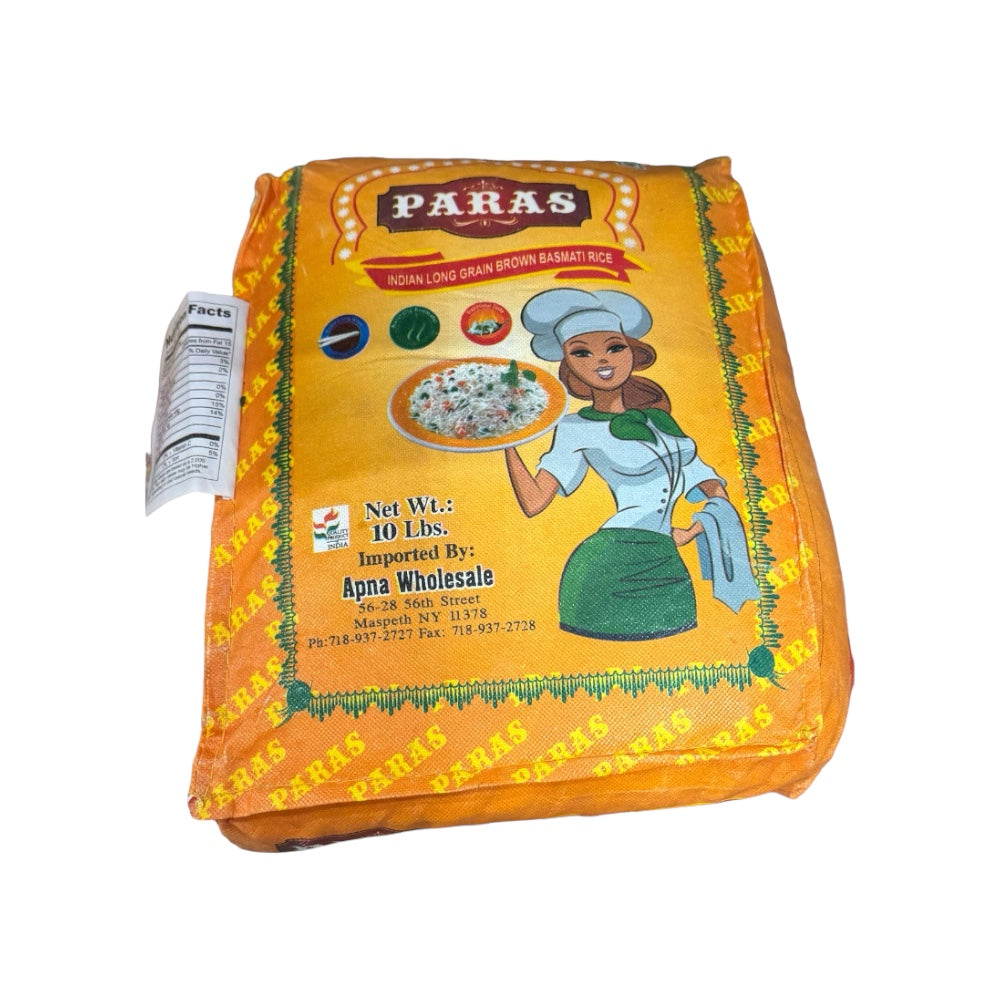Paras Indian Long Grain Brown Basmati Rice 10LB – ZHICAY FOODS
